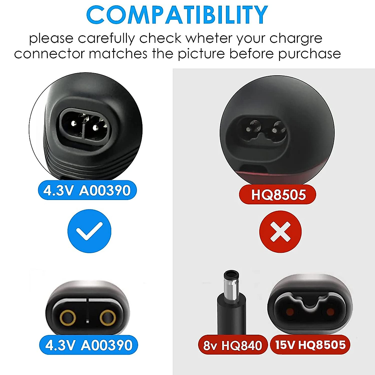 for Philips One Blade QP2520 Charger for Philips Norelco OneBlade A003900 Power Cord, Replacement Phillips Razor QP2520, QP2520/90, QP2520/72, QP2520/70 QP2620, QG3330, MG5700 Charging Cable