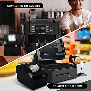 NUCOUN Receipt Printer VCP-58PLUS 58mm Thermal POS Receipt Printer, RS-232 Serial & Cash Box Interface,Connect VC-7 VC-3 Money Value Counter with RS-232 Cable
