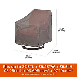 MODERN LEISURE 2997 Garrison Waterproof Swivel Lounge Chair Cover, (37.5 W x 39.25 D x 38.5 H inches), Heather Grey