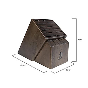 Shun Cutlery 22-Slot Knife Block (Dark), Made from Beautiful Dark-Stained Wood, Authentic, Japanese Universal Knife Block, Knife Holder for Kitchen Counter