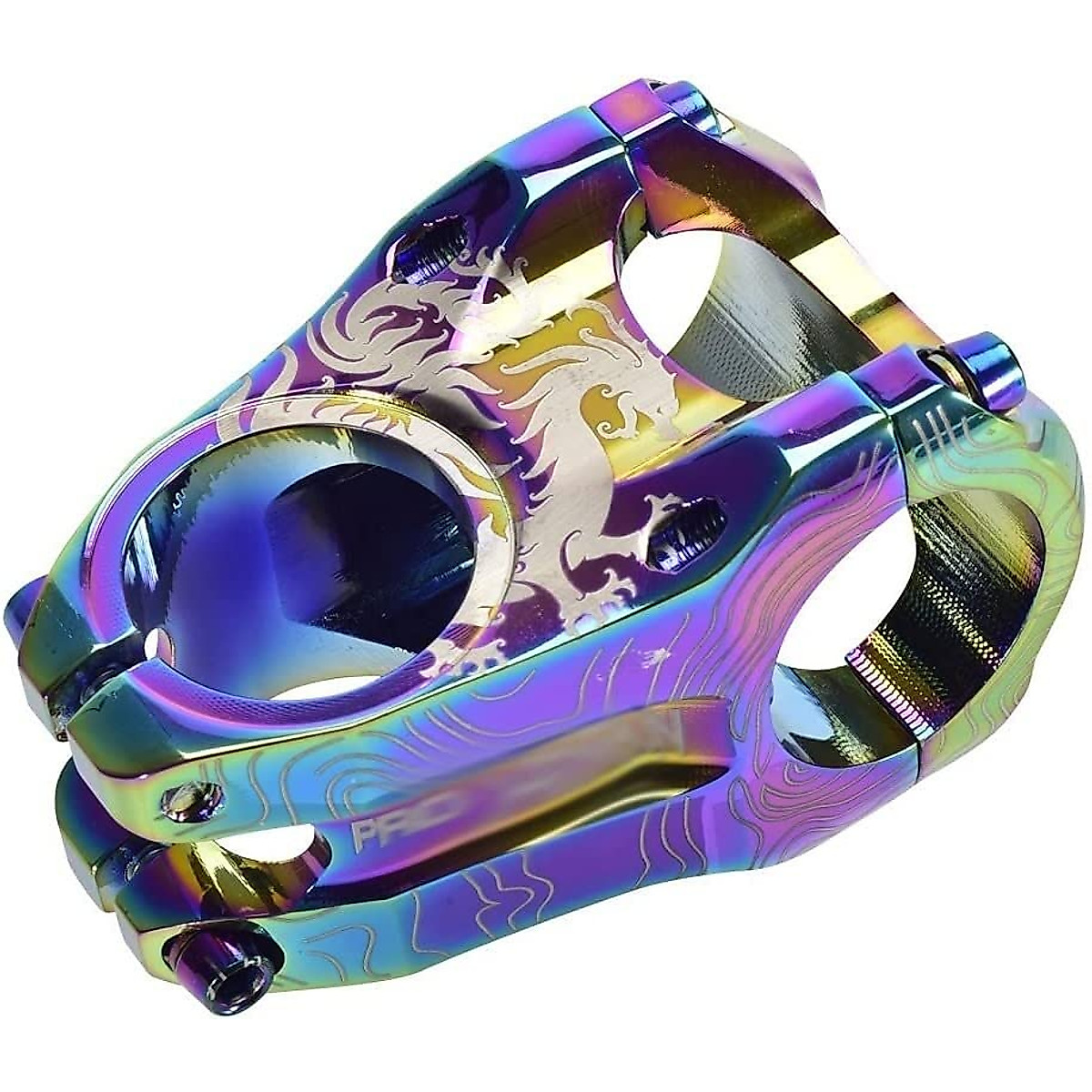 ZECHAO Mountain Bike Stem,Alloy 31.8 * 45mm CNC 0 Degree Short Bike Stem XC AM Mountain Road Bike Handlebar Stem Bike Parts Bike Stem (Color : Rainbow, Size : 31.8 * 45mm)