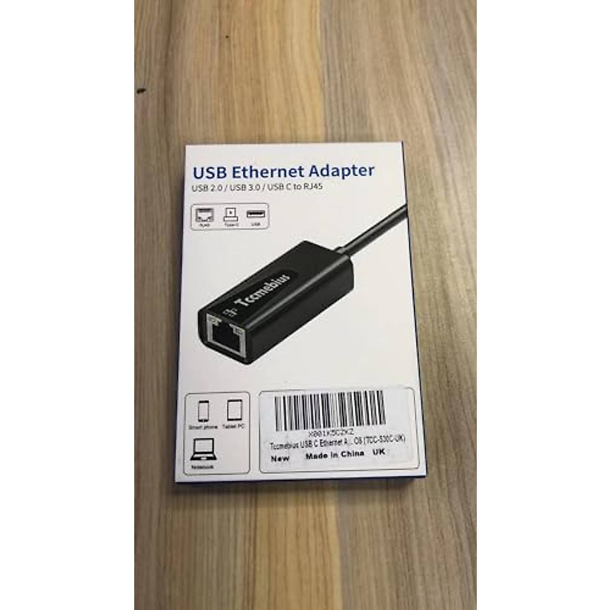 Tccmebius USB C to Ethernet Adapter, USB C to RJ45 10/100/1000 Network Gigabit Adapter for MacBook Pro/Air, iPad Pro, Dell XPS, Surface Book, Smartphone, Compatible Windows 7/8/10, Mac OS (TCC-S30C)