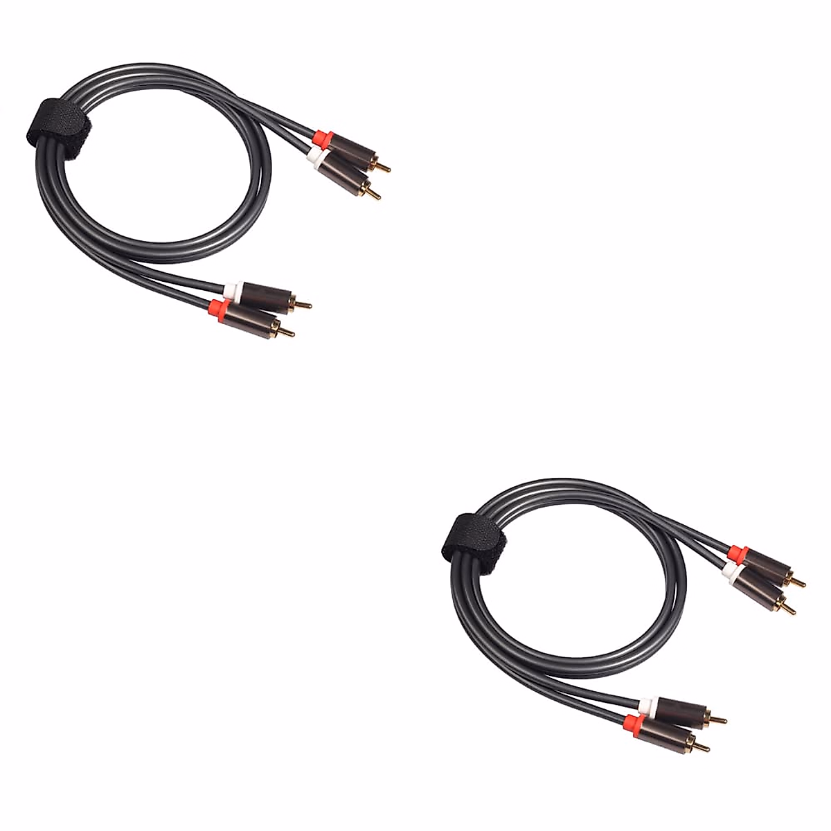 Magik 2-4 Plated 2-RCA to 2-RCA Male L/R Stereo Audio Coaxial Cable Cord Plug Patch (3.3 Ft/1 M 2 Pack)