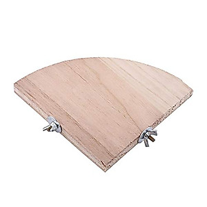 (Pack of 2) Bird Platform Wooden Fan Shape Bird Cage Perch Natural Parrot Stand for Small Animals Parrot Parakeet Cockatiel Budgie Gerbil Rat5.1X5.1 Inch