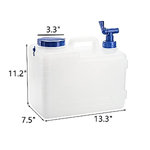 Dicunoy Water Container with Spigot, 4 Gallon Camping Drinking Water Storage Jug, Portable Thick Slim Water Dispenser Carrier for Vehicle, Car, Outdoor, Hiking, Emergency, Hurricane Supplies