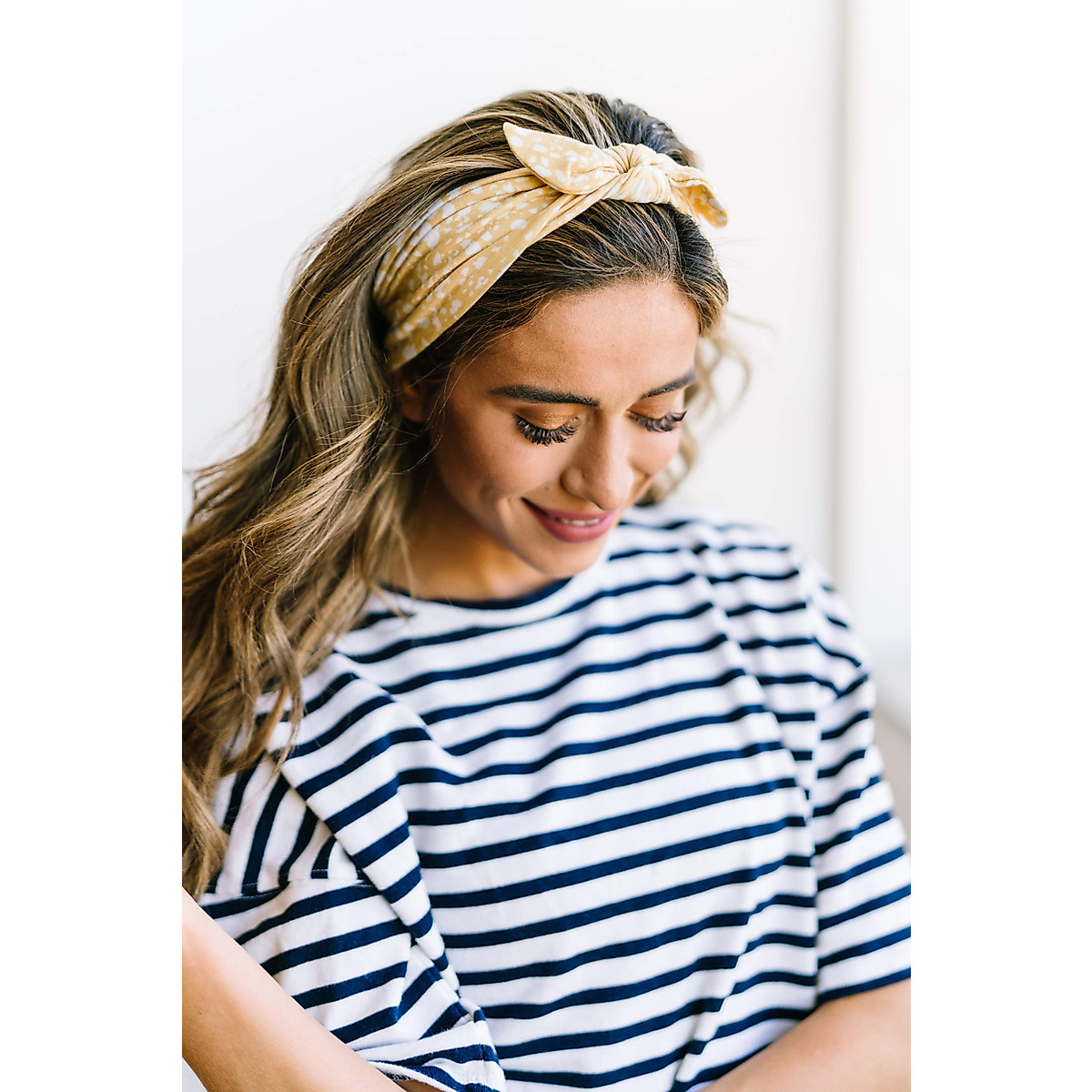 Maven Thread Women's No-Slip Sweat-Wicking Bow Headbands for Exercise and Yoga, 2-Pack, Yellow and Blue (Sunny)