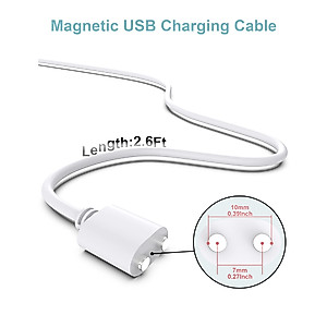 Bicmice 2.6Ft Magnetic USB DC Charger Cable Replacement Charging Cord-(7mm/0.27in)