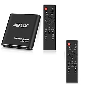 HDMI Media Player with One More Remote Control, Black Mini 1080p Full-HD Ultra HDMI Digital Media Player for -MKV/RM- HDD USB Drives and SD Cards
