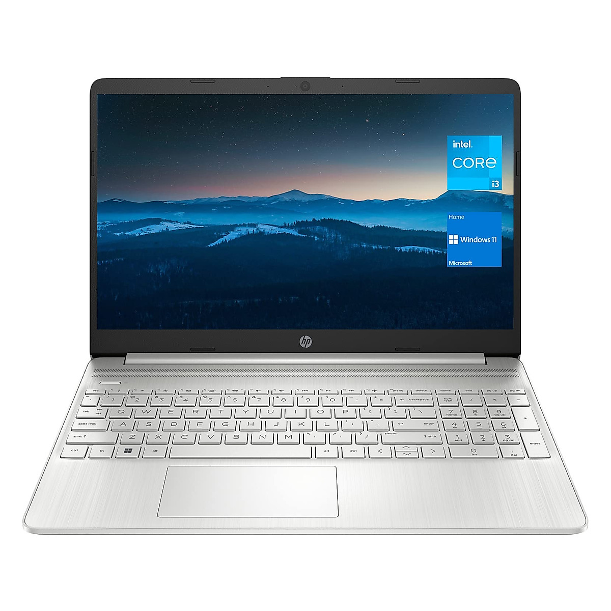 HP 15 Notebook, 15.6" HD Screen Laptop, Intel Core i3-1115G4, 8GB DDR4 RAM, 256GB SSD, Webcam, HDMI, Wi-Fi, Windows 11 Home, Natural Silver