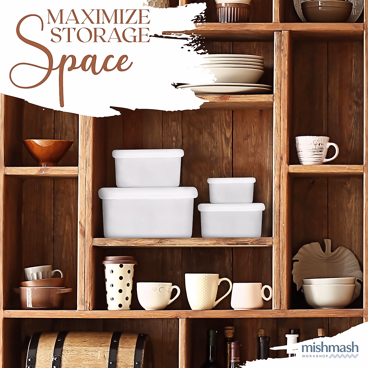 4 Pack Clear Nesting Silicone Food Storage Containers with Lids, Eco-Friendly, Reusable Silicone Food & Home Storage Containers (44oz, 23.7oz, 10oz, 3.4oz) Airtight/Leak Proof (4 Lids/4 Container Set)