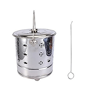 Happyyami Metal Bucket Metal Bucket 2pcs Metal Galvanised Garden Incinerator Bin Burning Leaves Wood Rubbish Dustbin Incinerator Furnace for Yard Garden (Furnace + Tongs) Burn Butter Biochar