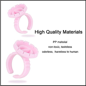 Burboeiy 100PCS Glue Rings Lash Rings for Glue Glue Rings for Eyelash Extensions Eyelash Glue Holder Lash Glue Rings Smart Glue Cups