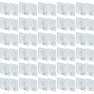 IFAMIO 30 Pack Double Sided Adhesive Wall Hooks Self-Adhesive Nail Free No Damage Multi-Purpose Hooks Clear Picture Hanging Sticky Wall Hooks for Bathroom Kitchen Office Hanging
