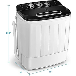 MamaHome DF-X3608-Black Mini Washing Machine, XPB36-1208-Black, Black