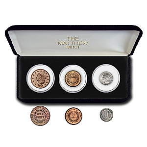 1850 Various Mint Marks Large Cent, Two cents, and Three cents Good