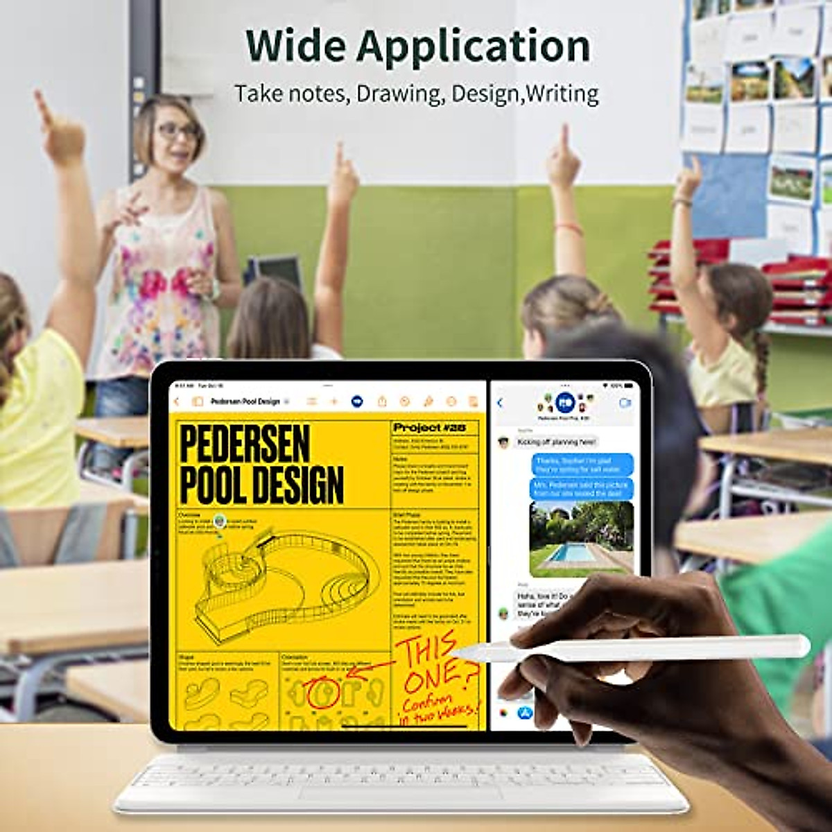 Wireless Charging Pencil for iPad with and Tilt Sensitive, Palm Rejection, iPad Pencil 2nd Generation Compatible with iPad Pro 11 inch 1/2/3/4, iPad Pro 12.9 Inch 3/4/5/6, iPad Air 4/5, iPad Mini 6