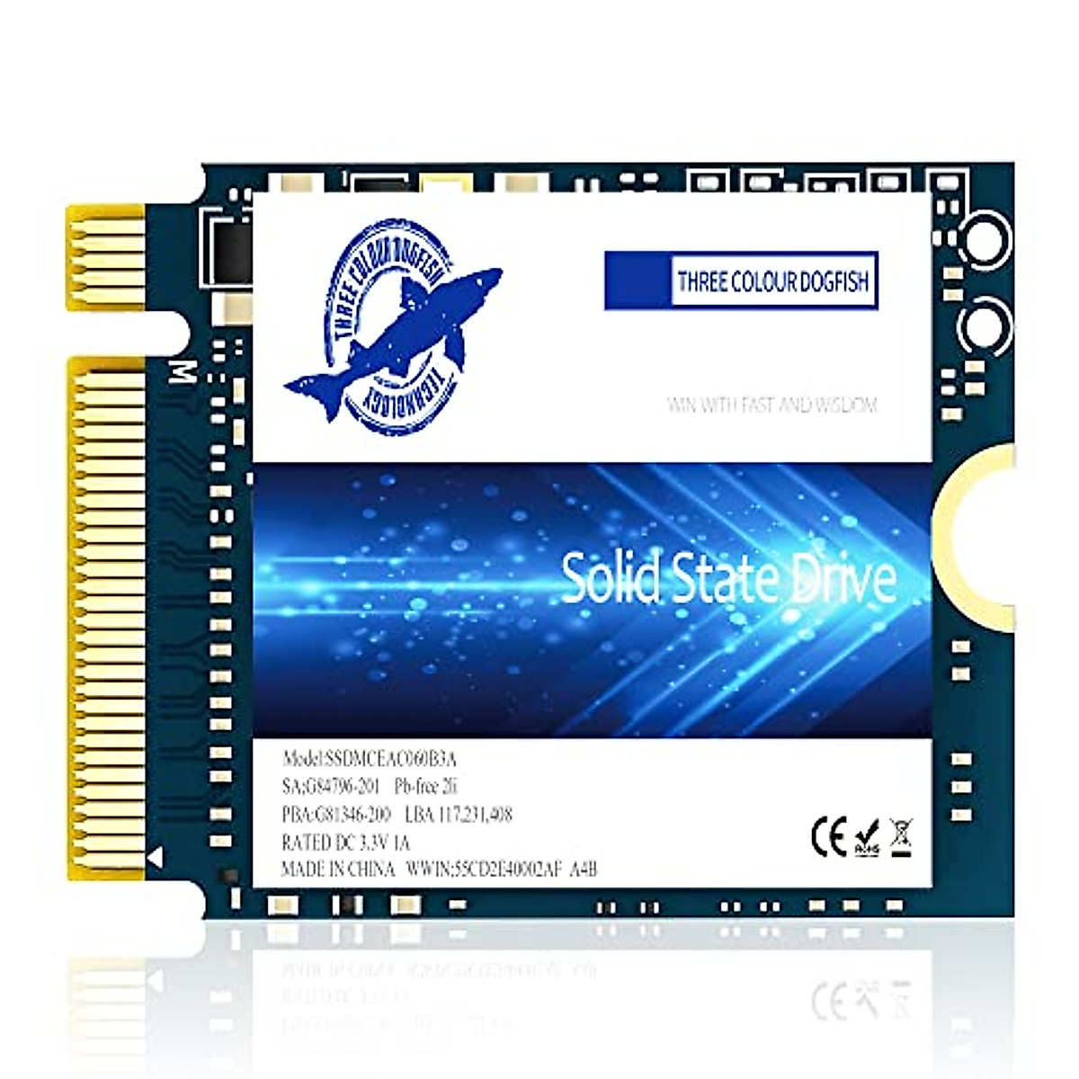 Dogfish SSD M.2 2230 NVMe PCIe 4.0 256GB 3D TLC NAND Gaming Internal Solid State Drive for Steam Deck PS5 Surface Pro Laptop Desktop (M.2 2230 NVMe 4.0, 256GB)