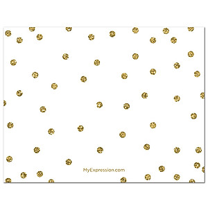MyExpression.com 48 Cnt Gold Glitter Graphic Dots Baby Prediction Cards - White