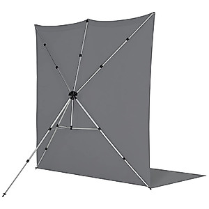 Westcott 8'x13' Neutral Gray Sweep X-Drop Pro Wrinkle-Resistant Backdrop Kit - for Full-Length Portraits, Group Photos, and Photo Booths