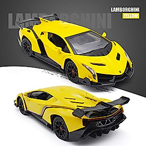LAFALA Remote Control RC Cars Racing Car 1:18 Licensed Toy RC Car Compatible with Lamborghini Model Vehicle for Boys 6,7,8 Years Old, Yellow