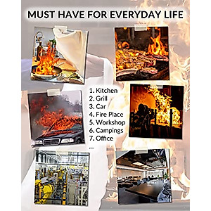 SITERWELL Fire Blanket, Fiberglass Fire Suppression Blanket for Emergency Surival，Emergency Blanket with Heat Insulation, Survival Blanket for Home, Grill, Car, Boat,4-Pack