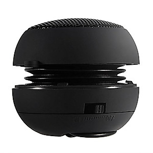 Portable Speaker, Mini USB Speaker with 3.5mm Jack on Bottom for Mobilephone PC Laptop MP3(Black)