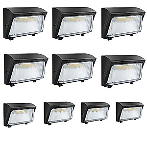 LED Wall Pack Lights 120W Ultra Bright Outdoor Security Light Fixture for Parking Lot,Warehouse,Outbuilding, Back Yard,Commercial Lighting Grade 16200LM Dimmable 5000K IP65 UL DLC Listed 10 Pack