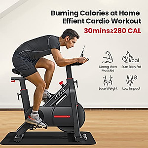 YESOUL Exercise Bike Spin Bike for Home - 100 Level Magnetic Resistance Bluetooth Stationary Bike Big iPad Mount Indoor Workout (Black)