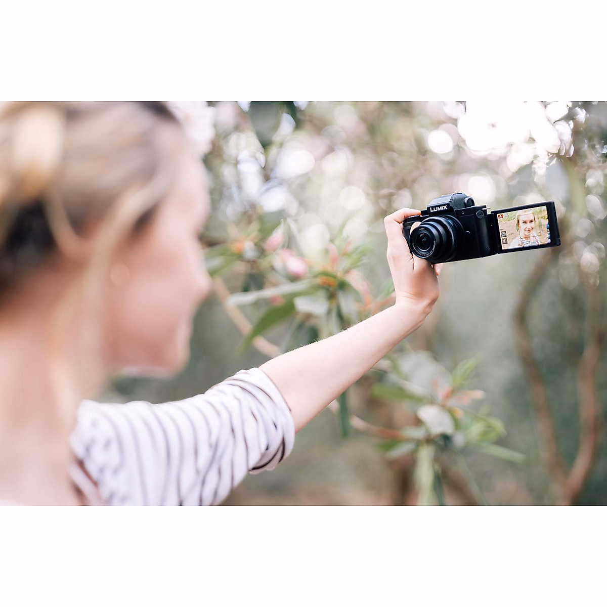 Panasonic DC-G100KK LUMIX G100 Mirrorless 4K Vlogging Camera with 12-32mm F3.5-5.6 Lens Bundle with Deco Gear Camera Bag + Photo Video Monopod + Microphone + 64GB Card + Software Kit & Accessories