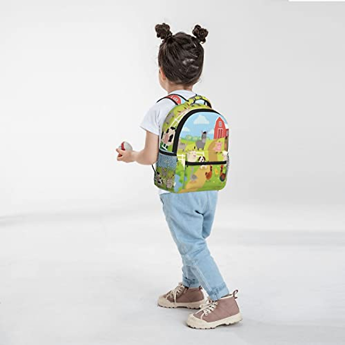 KiuLoam Farm Animals Kids Backpacks For Toddler Boys And Girls Preschool Backpack With Chest Strap 12 Inch