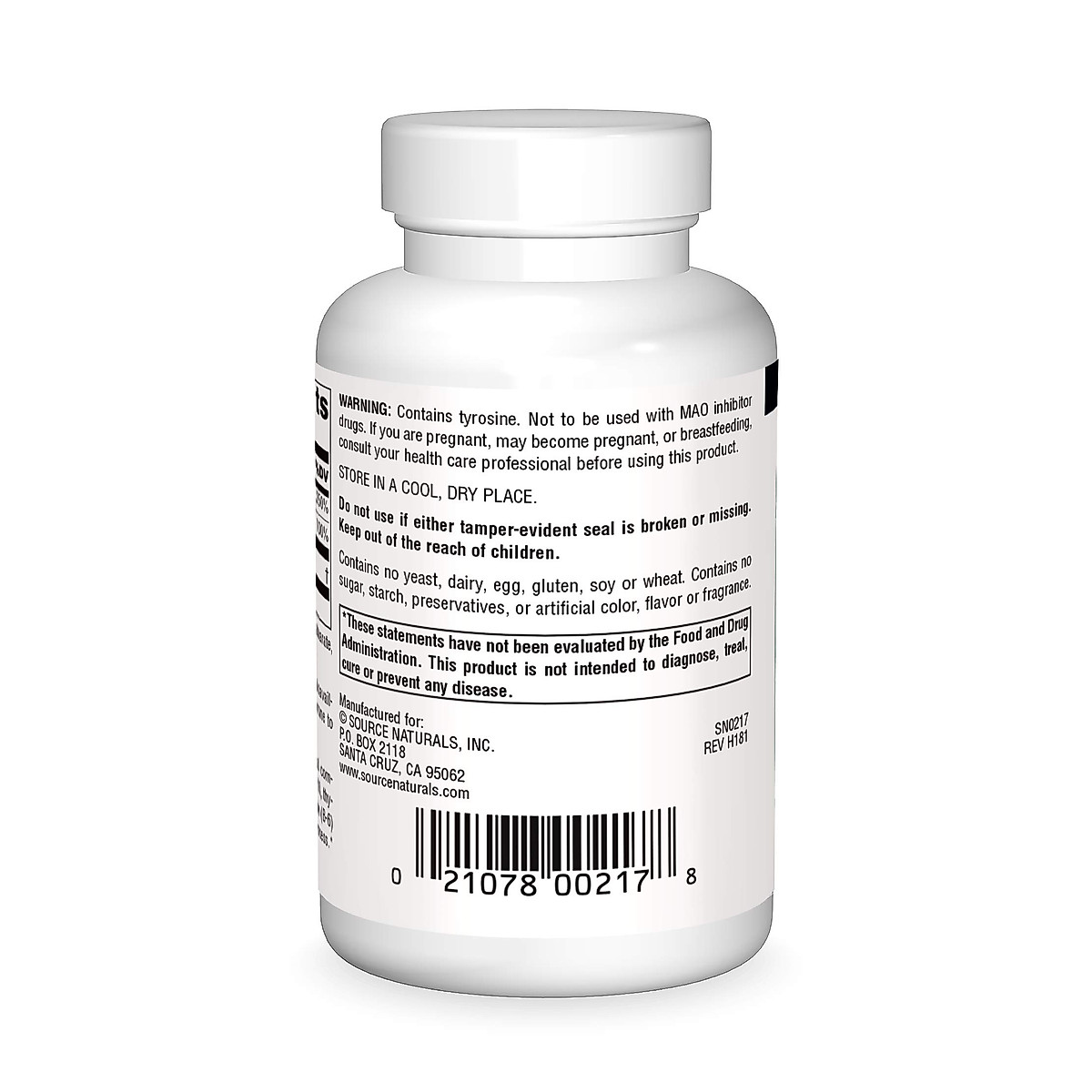 Source Naturals N-Acetyl L-Tyrosine Dietary Supplement - 120 Tablets