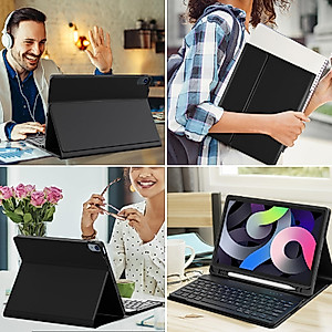 TaIYanG for iPad Air 11 inch M2 Case with Keyboard 10.9 inch for iPad Air 5 2022/iPad Air 4th Gen Keyboard Case with Pencil Holder, Wireless Keyboard for iPad Air 11 2024/iPad Air 5/4
