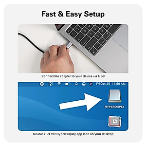 HyperDrive Dual 4K HDMI Adapter for M1/M2 MacBook 2X HDMI, Pass-Through Charging