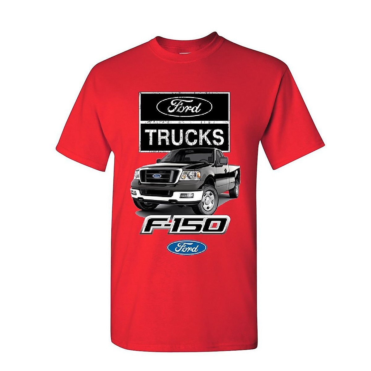 Ford Pickup Trucks F-150 T-Shirt Offroad Country Built Tough 4X4 Mens Tee Shirt Red Medium
