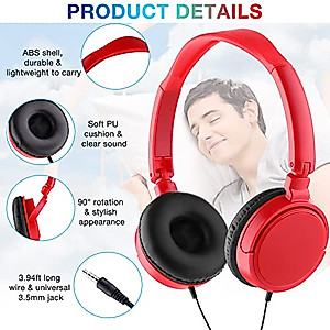 Yunsailing 18 Pack Classroom Headphones Bulk Student Headphones Wired Class Headphones Set for Kids School with Individually Wrapped Adjustable Over Ear Head Earbuds (Multicolor)