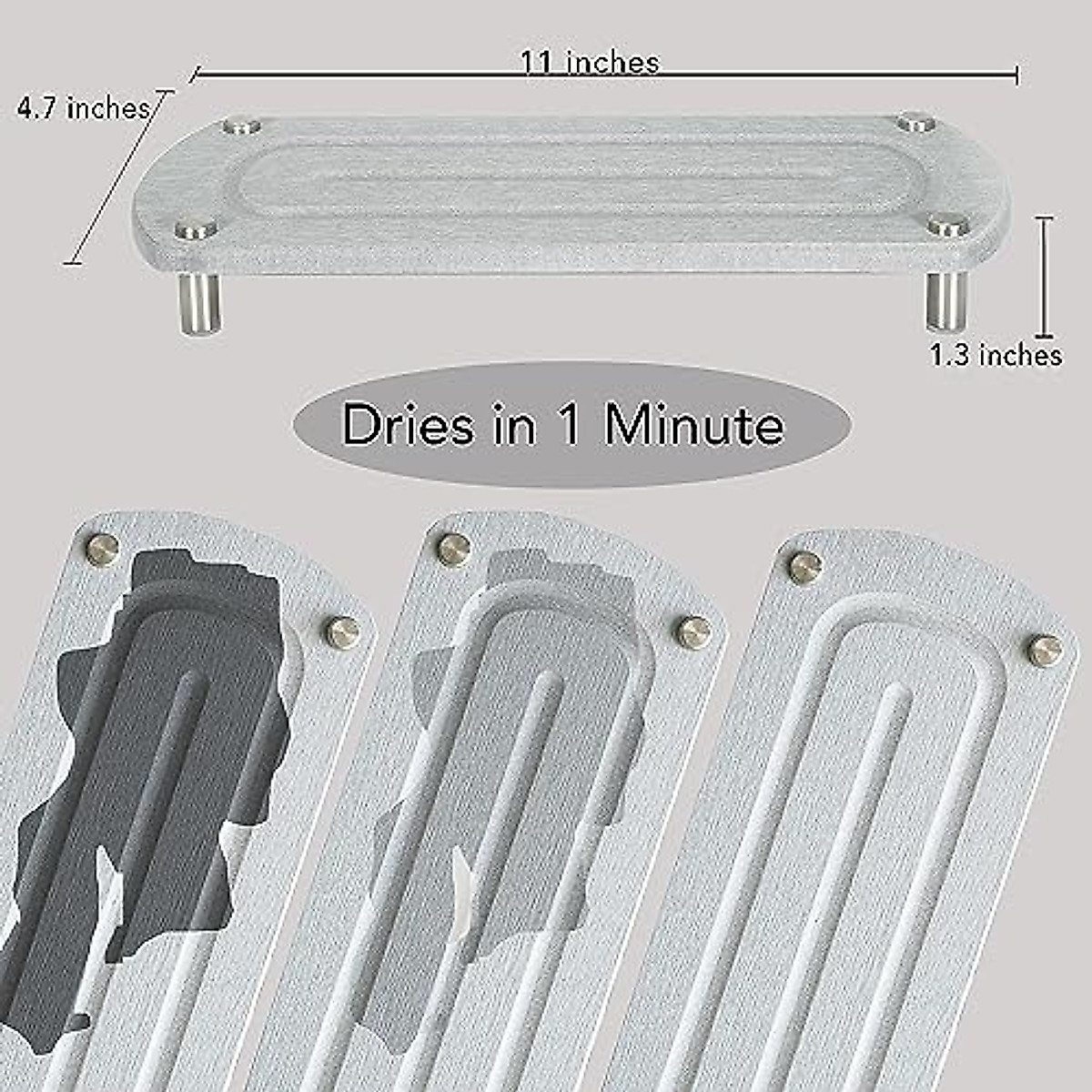 Instant Dry Sink Organized - Stone Sink Caddy - Instant Dry Sponge Holder and Diatomaceous Pedestal Stand Riser with Stainless Steel Feet Protection for a Modern and Tidy Home (White)