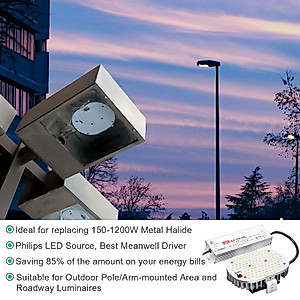OSTEK 120W LED Shoebox Retrofit Kits, Replace 550W MH/HPS/HID Bulbs- 16,200LM 5000K E39 Mogul Base Retrofit Lights for Parking Lot Shoebox Light, Street Lighting, MEANWELL Driver, DLC&ETL Certified