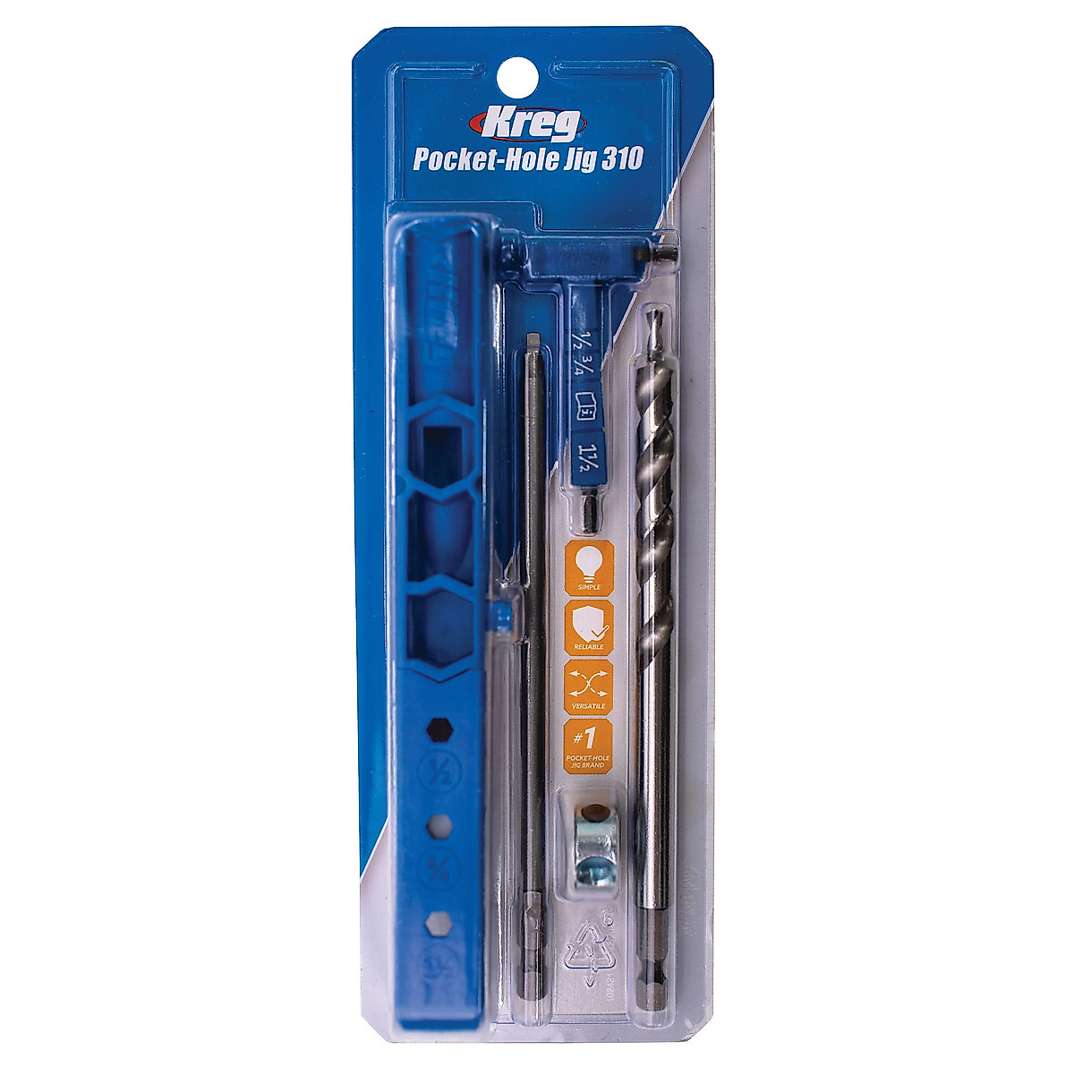 Kreg KPHJ310 Pocket-Hole Jig 310 - Small, Durable Jig for Tight Spaces - Create Perfect, Rock-Solid Joints - For Materials 1/2" to 1 1/2" Thick