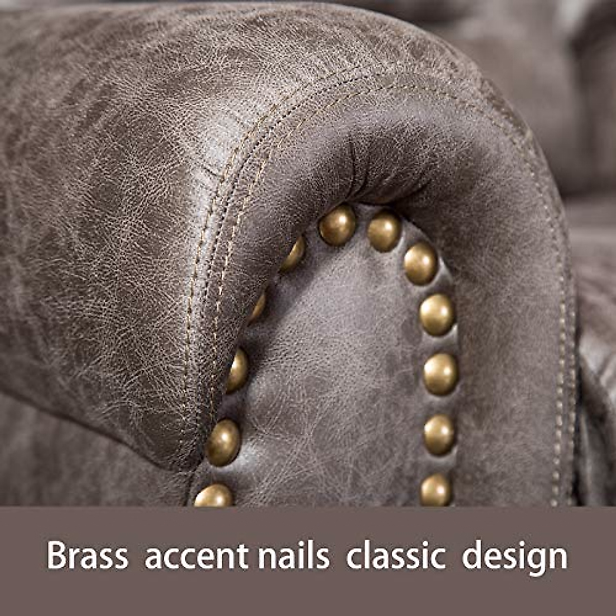 ANJ Electric Recliner Chair W/Breathable Bonded Leather, Classic Single Sofa Home Theater Recliner Seating W/USB Port (Smoky Gray)