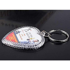 25Pcs 2 Acrylic Photo Keychain Snap-in Keychain Double Sided Blank Custom Frames Heart-Shaped Clear Insert Photo Picture Frame with Keyring Christmas Ornaments Keyring Holder(Embossed Edges)