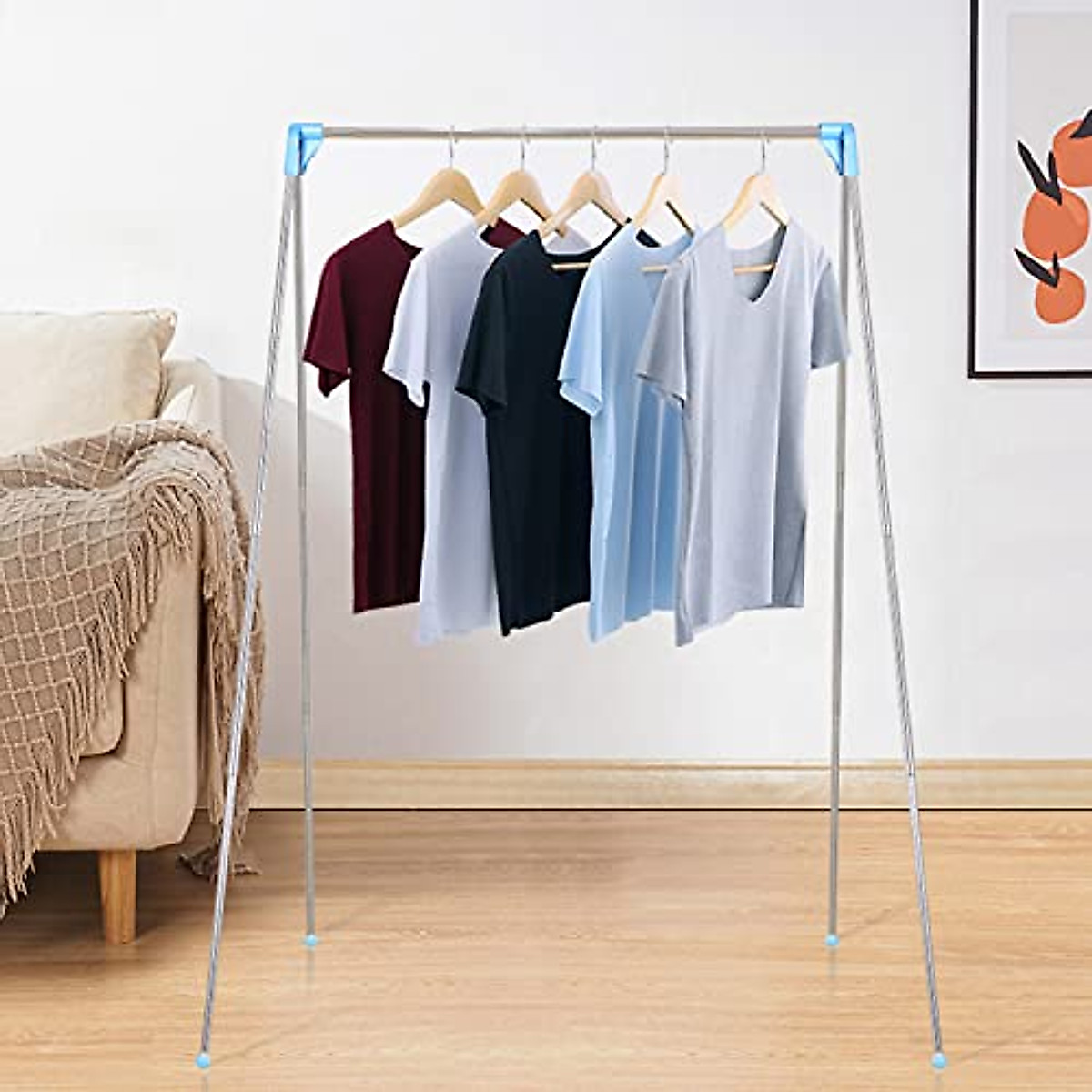 ND Portable Garment Rack for Hanging Clothes,Foldable Retractable Mini Drying Rack for Travel,Camping,Dance,Home