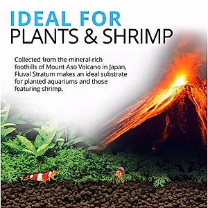 Fluval 12694 Plant and Shrimp Stratum for Freshwater Fish Tanks, 8.8 lbs. – Aquarium Substrate for Strong Plant Growth, Supports Neutral to Slightly Acidic pH