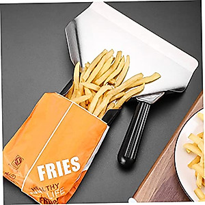 Zerodeko 3pcs Stainless Steel Chip Spatula Plastic Ice Scoop Spatula Metal Ice Scoop for Ice Bucket Stainless Steel French Fry Scoop French Fry Portion Scoop Plastic Fry Scoop Black Fries