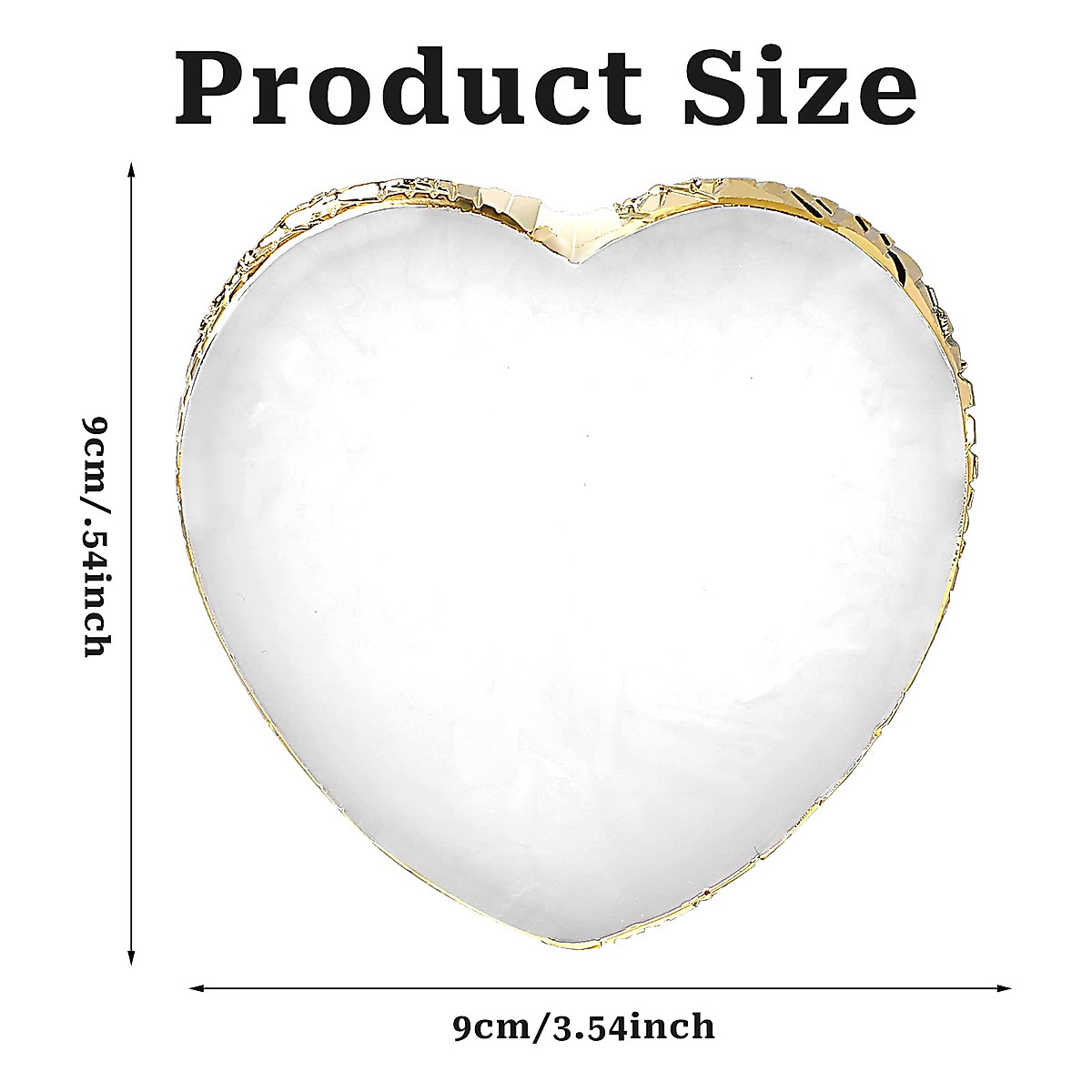 Resin Nail Art Palette Nail Art Painting Mixing Color Palette Heart Shape Gold Edge Nail Gel Color Makeup Display Board Manicure Tool