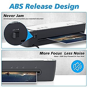 Laminator Machine 13-Inch Thermal Lamination with Laminating Sheets 9 in1 Office Desktop Laminate Machine, Portable A3 Laminater for Teachers Personal 60S Warm-Up Never Jam