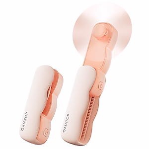 Gaiatop Portable Handheld Fan, Cute Clouds Mini Slide Fan, 3 Speed USB Rechargeable Small Hand Fan, Lash Makeup Pocket Personal Fan, Beach/Travel Essentials Summer Cooling Gifts for Women Girls Pink