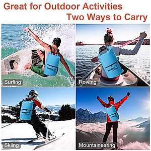 AIKSENT Dry Bag 20L waterproof bag with cellphone bag to Keep Gears dry for Kayaking, beach rafting, boating, hiking, Camping (Blue)