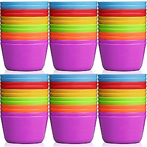 Irenare 48 Pcs Kids Small Plastic Bowls10 oz Cereal Bowls Snack Bowls Kids Bowls Colorful Toddler Bowls Microwave Dishwasher Safe Bowls Salad Dessert Soup Bowls Children Bowl, 6 Colors