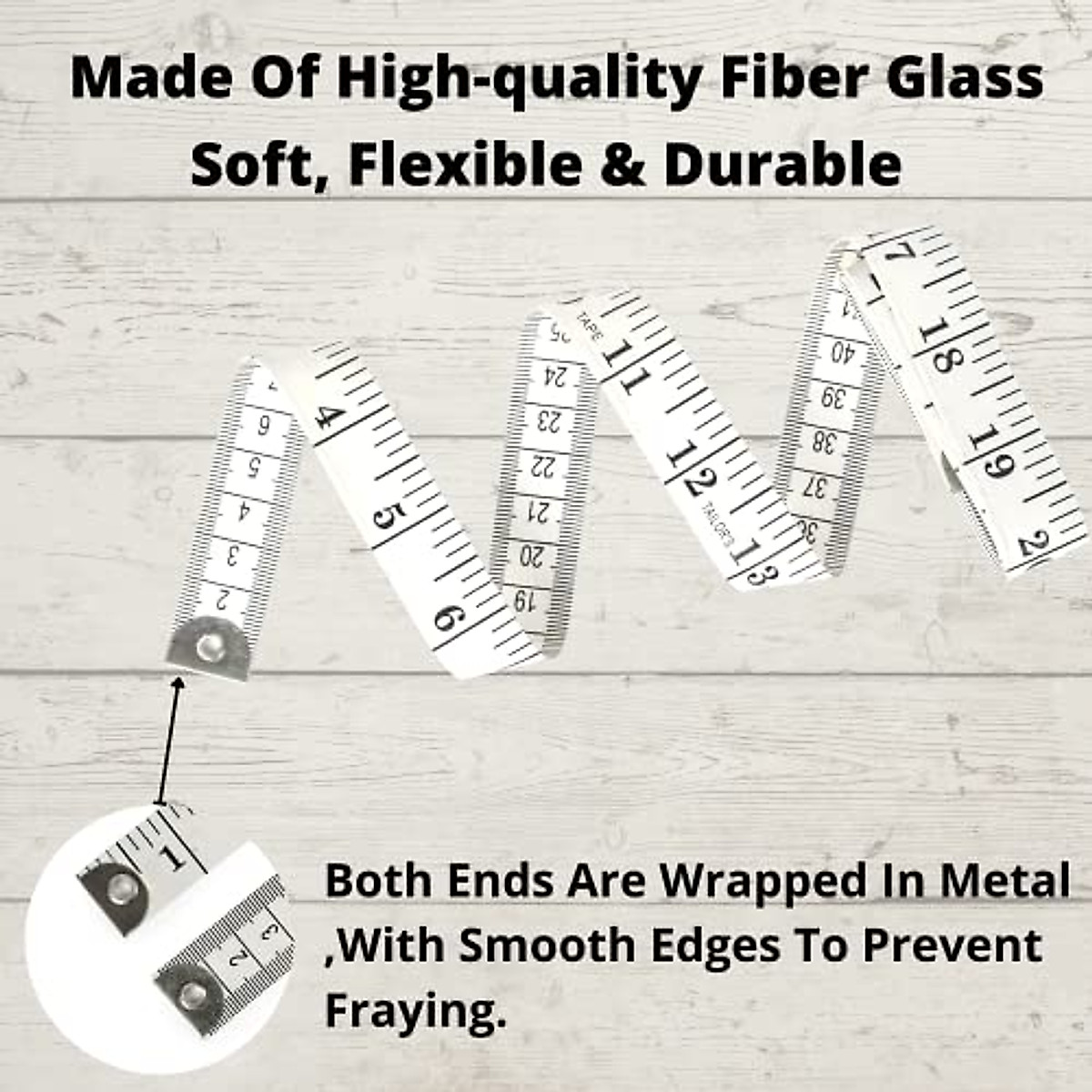 HANSMAYA Soft Tape Measure for Body Measuring Fiberglass Tape Measure Body Measuring Tape for Sewing Tailor Fabric Cloth Weight Loss Measurements Flexible Ruler Double Scale 150cm/60inch White