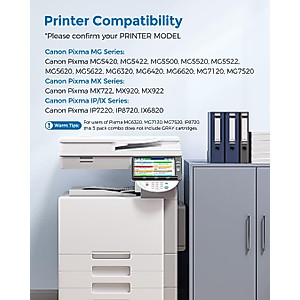 PGI-250XL CLI-251XL 5 Color Value Pack, Compatible for Canon 250 251 Ink Cartridges to use with PIXMA MX922, MG5420, MG5520, MG5522, MG6320, MG6620, iP7220 (PGBK, Black, Cyan, Magenta, Yellow)